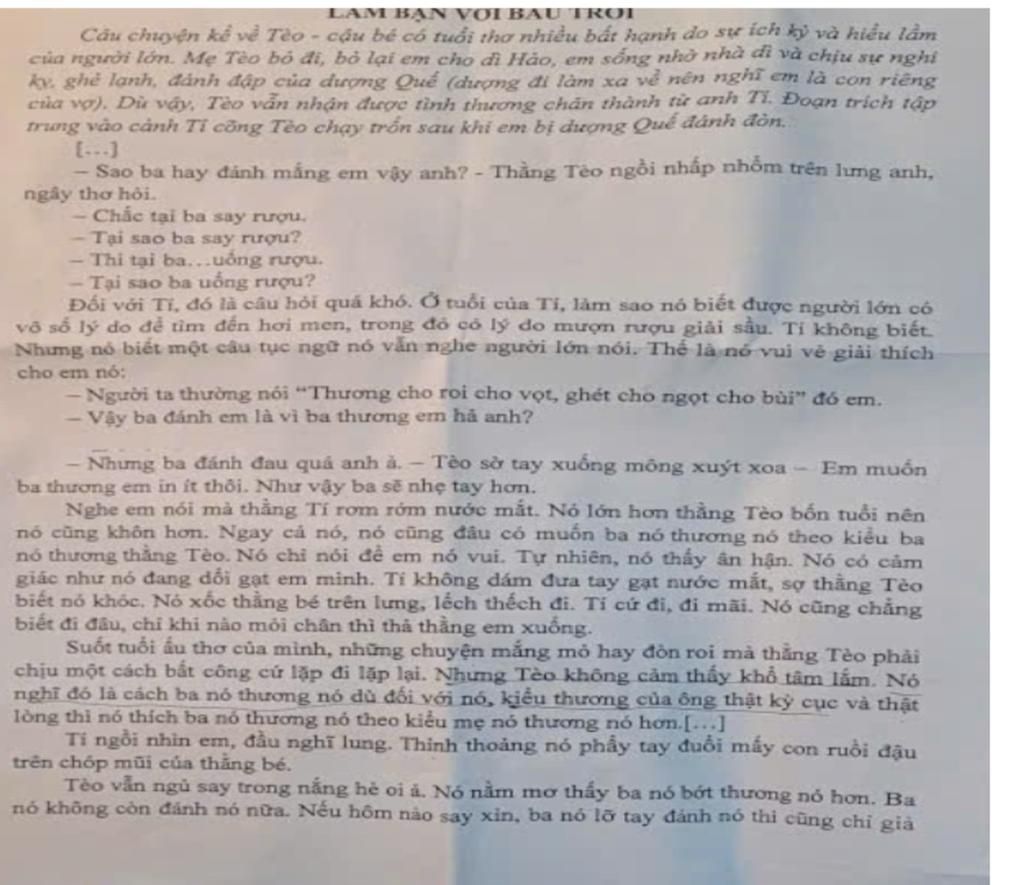 LAN BẠN VỚI BAU TROI Câu chuyện kể về Tèo - cậu bé có tuổi thơ nhiều ...