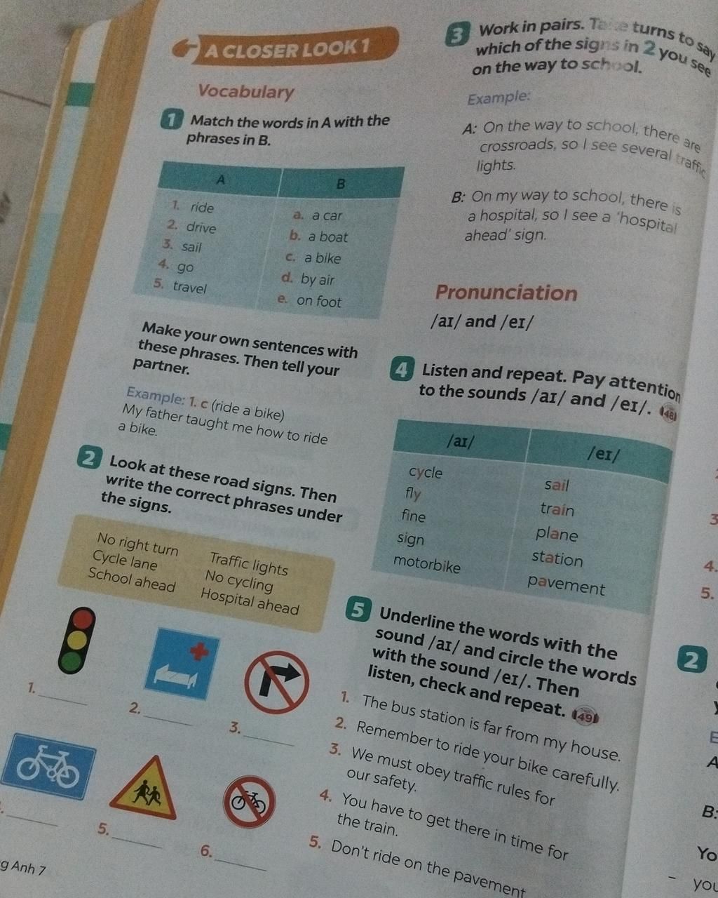A CLOSER LOOK1 Vocabulary Match the words in A with the phrases in B. 1 ...