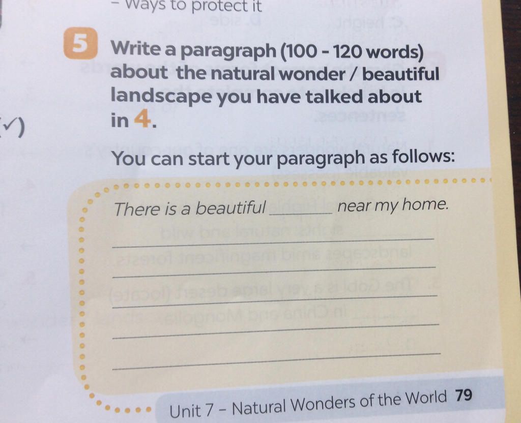 Ways to protect it 5 Write a paragraph (100-120 words) about the ...