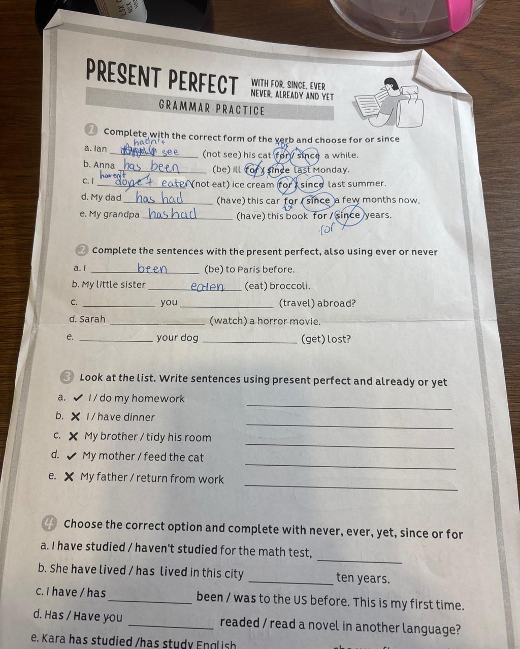 PRESENT PERFECT WITH FOR SINCE EVER NEVER, ALREADY AND YET GRAMMAR ...